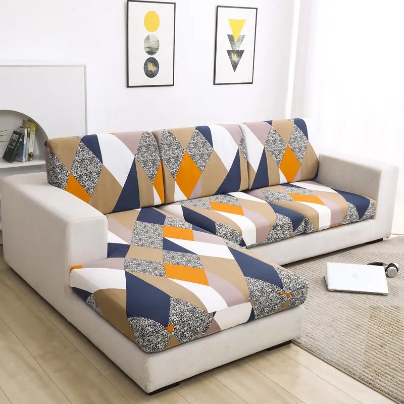 Elastický potah s barevným potiskem na velký sedadlový polštář a opěradlové polštáře pohovek či křesel Barva: 3, Rozměry: opěradlový polštář