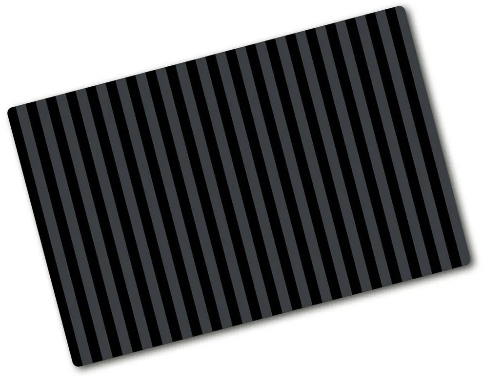 Wallmuralia Kuchyňská deska skleněná Černošedé pásky 80x52 cm