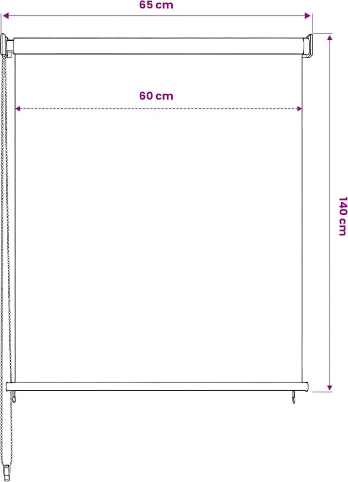 Venkovní roleta bílá 65 (Š) x 140 (V) cm HDPE 312627