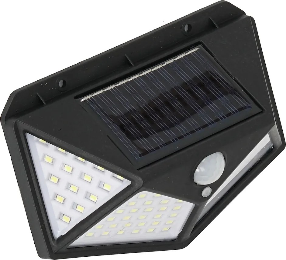 Exteriérové ​​solární nástěnné LED svítidlo Batman, 1x LED 3w, černá, pohybový senzor