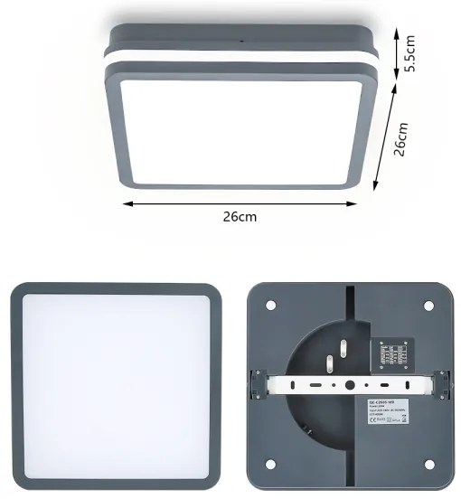 Brilagi - LED Venkovní svítidlo BENE LED/24W/230V 26x26 cm IP54