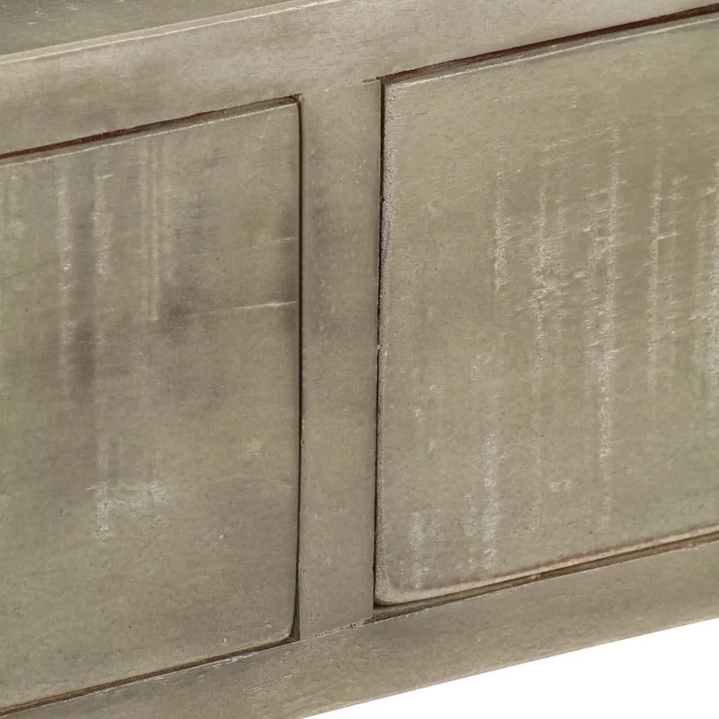 Konzolový stolek masivní mangovník šedý s mosazí 110x35x76 cm,  246682