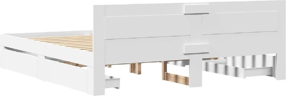 Rám postele s čelem bez matrace bílý 200x200 cm 3295534