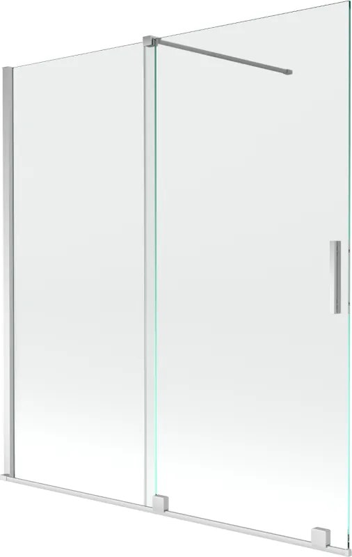 Mexen Velar, 2-křídlová posuvná vanová zástěna 150 x 150 cm, 8mm čiré sklo, chromový profil, 896-150-000-01-01