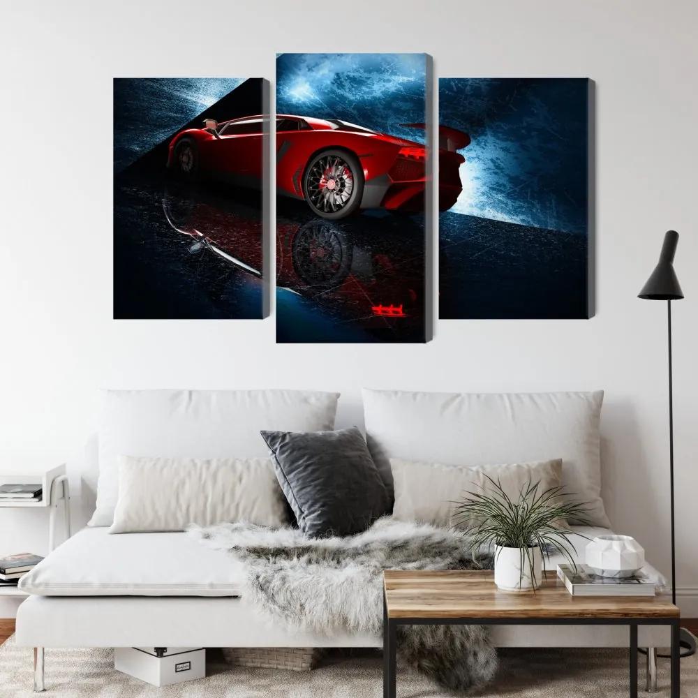 Vícedílný obraz Sportovní Auto Na Abstraktní Pozadí Nedostatek Nedostatek Plátno Canvas 60x40