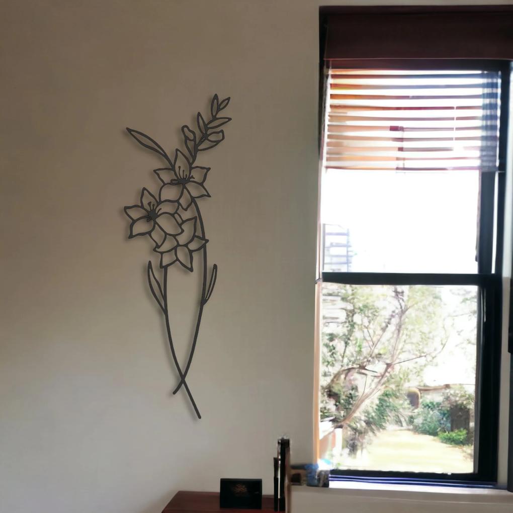Gladiola - kovový obraz na zeď Velikost: 100cm, Barva: Black