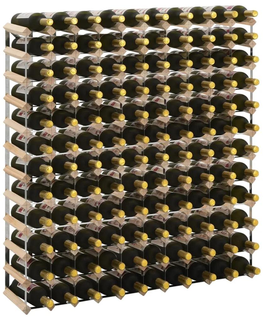 282472 vidaXL Stojan na víno na 120 lahví masivní borové dřevo