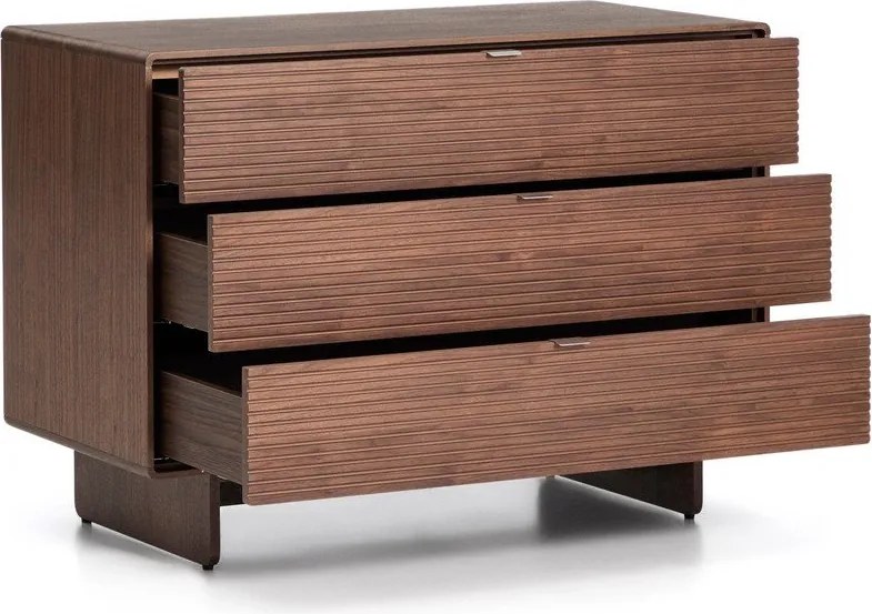 Komoda v dekoru ořechu v tmavě přírodní barvě 101x75x50 cm Norlen – Kave Home
