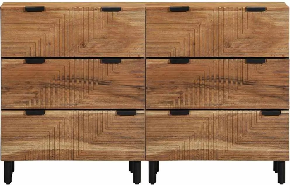Sestava komody 2 ks 120 x 33 x 75 cm Masivní akátové dřevo 3310010