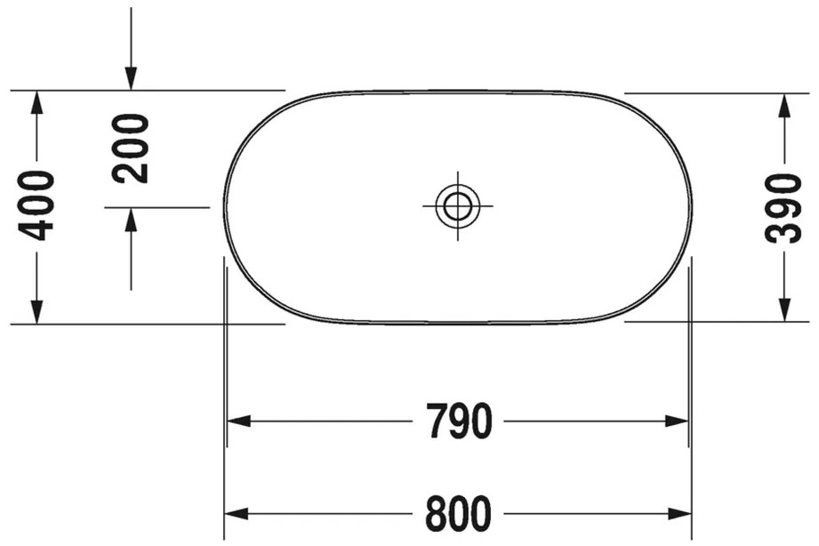 Duravit Luv- Umyvadlová mísa, 80x40 cm, bílá 0379800000