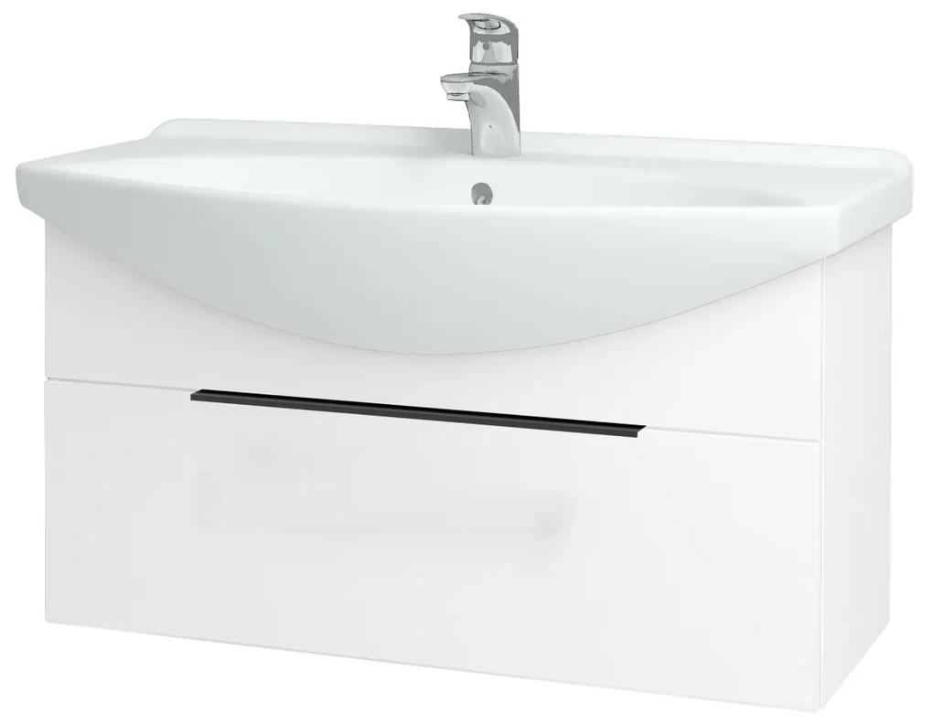 Dřevojas Koupelnová skříň TAKE IT SZZ 85 Varianta: N01 Bílá lesk / Úchytka T02 / D16 Beton tmavý