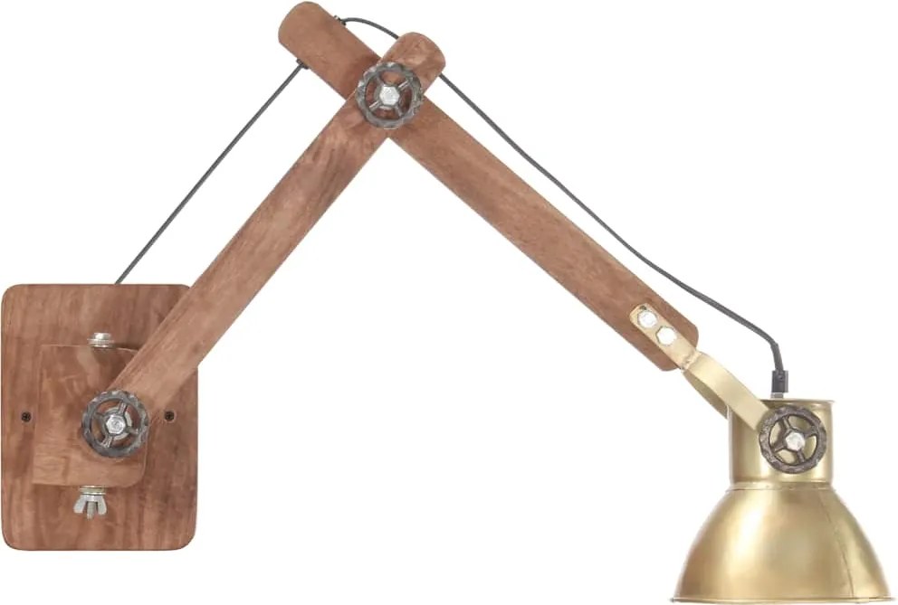 Nástěnná lampa industriální styl mosazná kulatá E27 320576