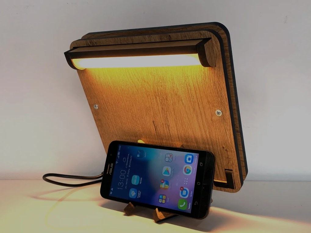 Li-Go "Buldoček" lampa 19x19 cm provedení povrchu: dub