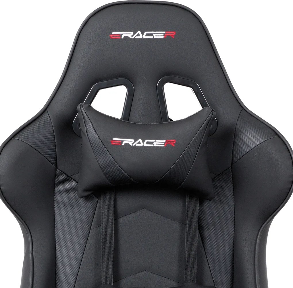 Herní křeslo E-racer FORTIS - černá ekokůže