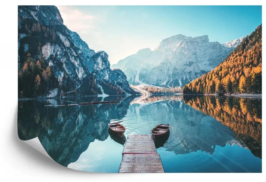 Fototapeta Jezero Lago Di Braies V Itálii Hladký vinyl 360x240