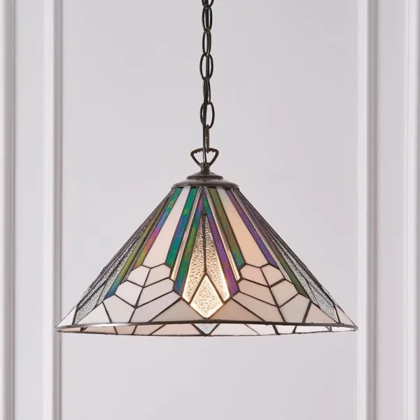 Endon 63937 - Lustr na řetězu Tiffany ASTORIA 1xE27/60W/230V pr. 40 cm