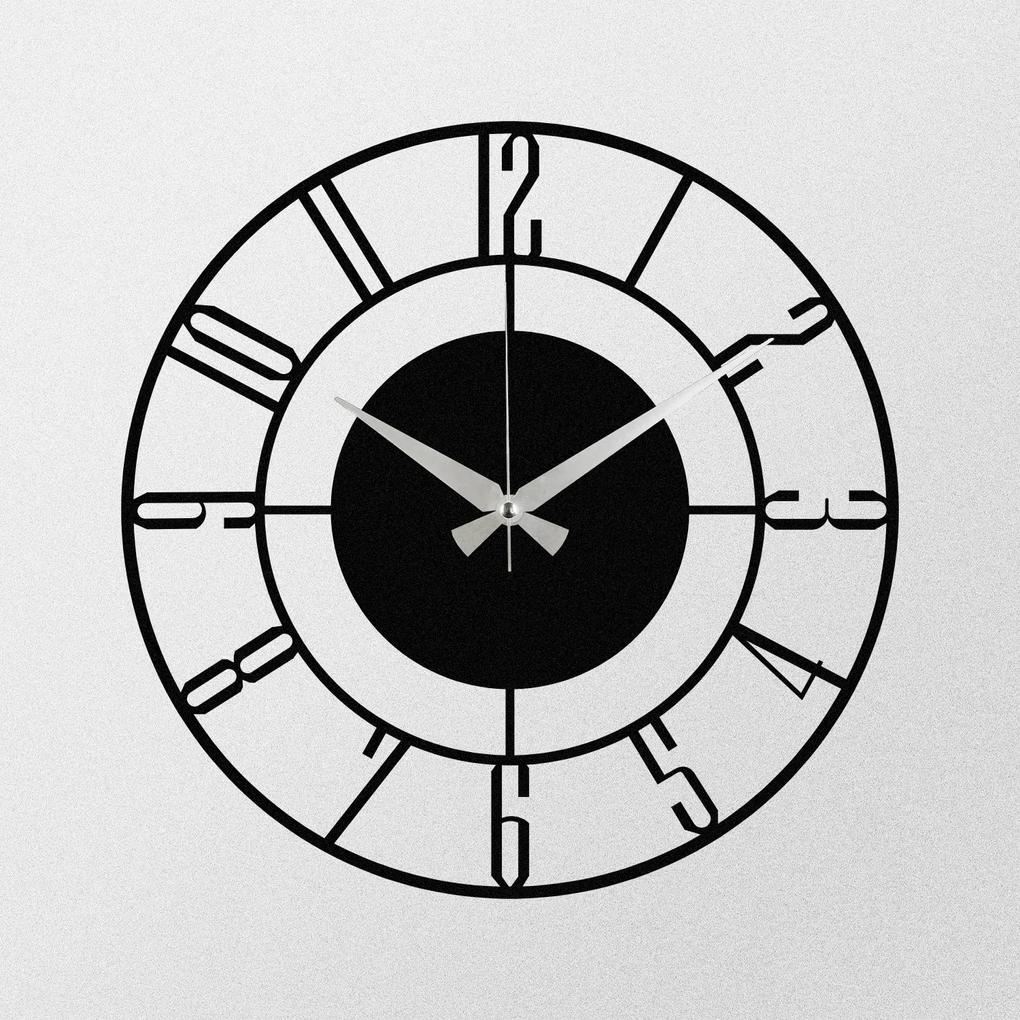 Wallexpert Dekorativní kovové nástěnné hodiny Enzoclock - S011, Černá