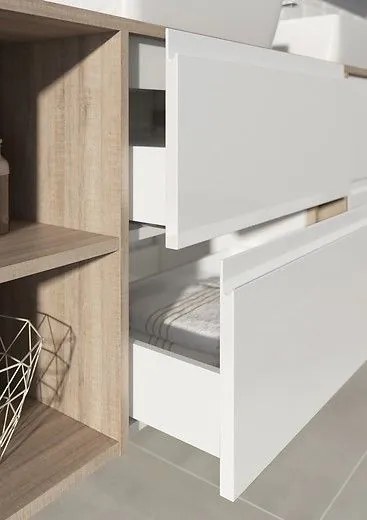Cersanit Moduo, závěsná umyvadlová skříňka 80cm, šedá lesklá, S929-007