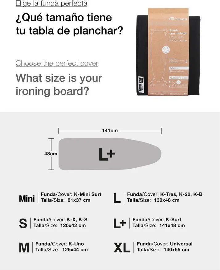 Potah na žehlicí prkno 141x48 cm K - Surf – Rolser