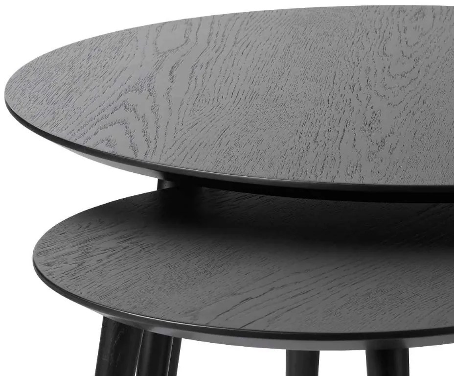 Sada konferenčních stolků Paricia 88 cm černý dub