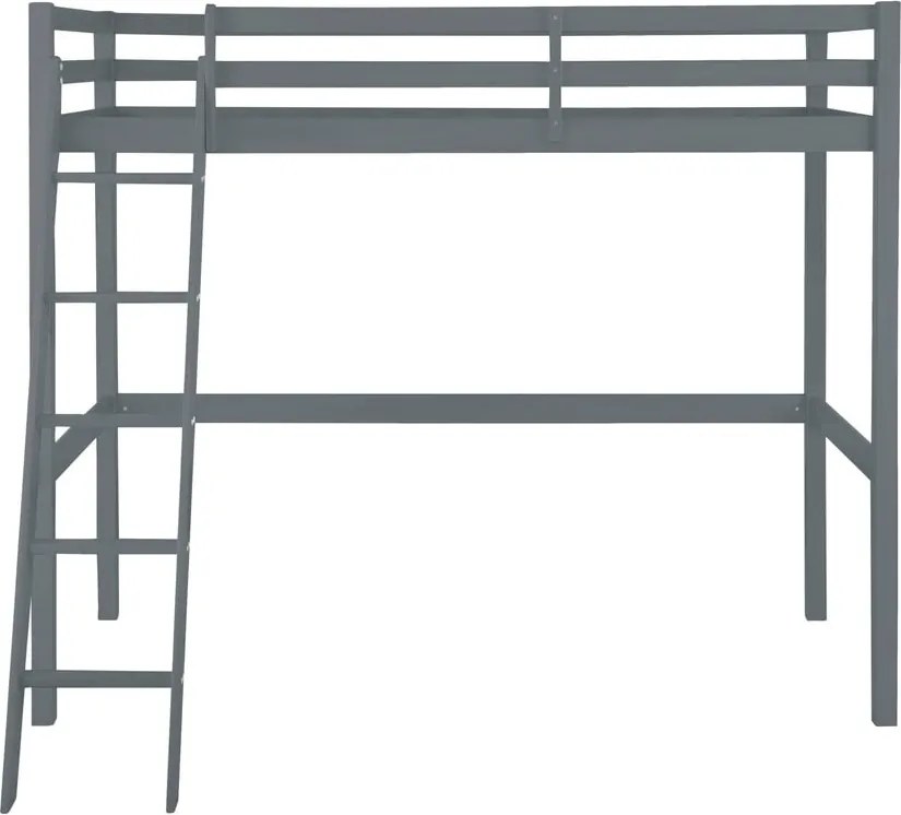 Šedá vyvýšená postel z borovicového dřeva Støraa Alpi2, 90 x 200 cm