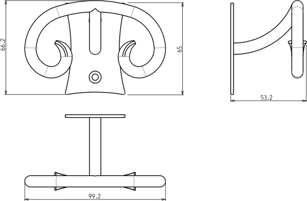 Sapho Sapho, REBECCA dvojitý háček, černá, CC023