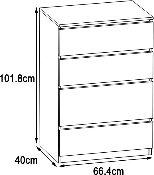 Komoda dub sonoma bílá Fite