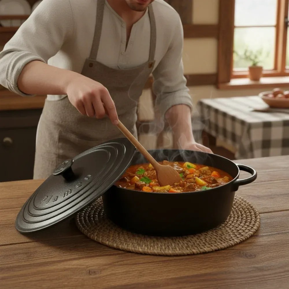 PLAMEN Litinový hrnec s víkem 5,7 l