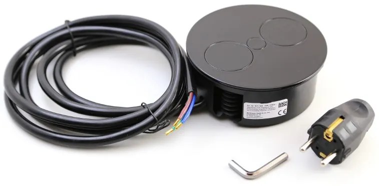 Elektro zásuvka Bachmann Twist 2x 230V matná černá 931.152