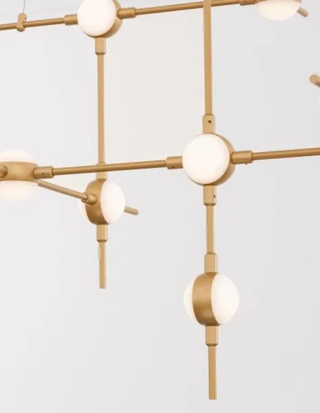 LED lustr Atomo 106 zlaté s dálkovým ovládáním