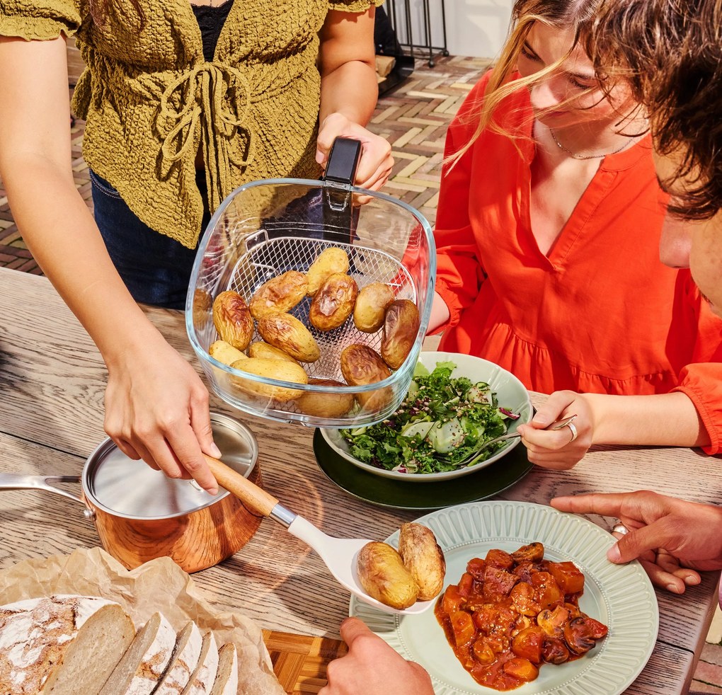 Elmich Skleněná horkovzdušná fritéza - krémově bílá