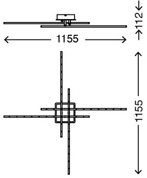 Briloner 3254-042 - LED Stmívatelné stropní svítidlo TEMPALTE 4xLED/11W/230V