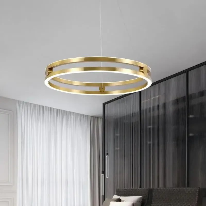 Toolight Toolight, LED závěsné svítidlo 60cm, 76W, 3000K, LHJ015-CP, zlatá, OSW-60009