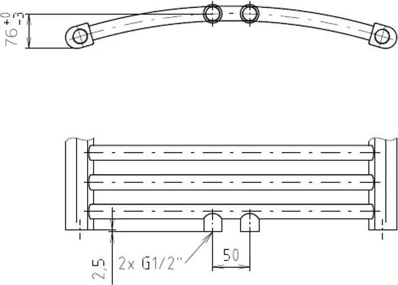 Mereo Mereo, Otopný žebřík oblý, bílý, středové připojení, MT33S