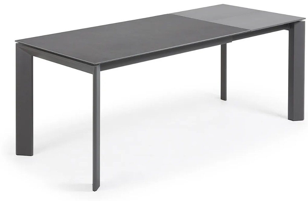 Antracitově černý keramický rozkládací jídelní stůl Kave Home Axis I. 140/200 x 90 cm