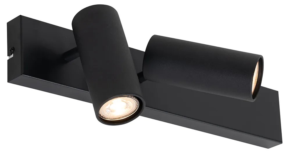 Moderní stropní bodové svítidlo černé 2světelné nastavitelné - Renna