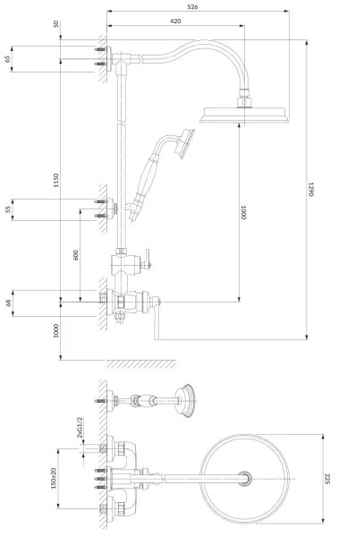 OMNIRES AM5244CR - Sprchová sada s baterií ARMANCE lesklý chrom