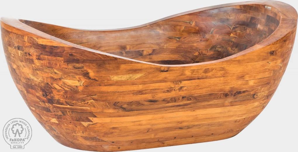 FaKOPA Luxusní dřevěná vana z kvalitního teaku NATASHA
