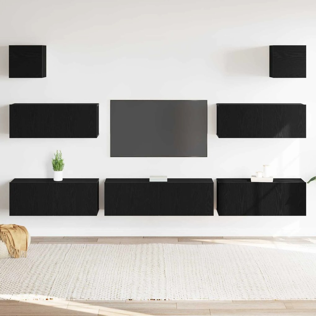 Sestava TV skříněk 7 ks Černý dub Kompozitní dřevo 3332572