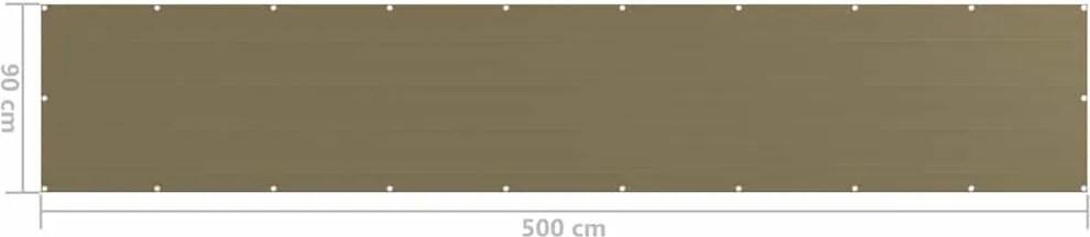 Balkonová zástěna taupe 90 x 500 cm HDPE 310962