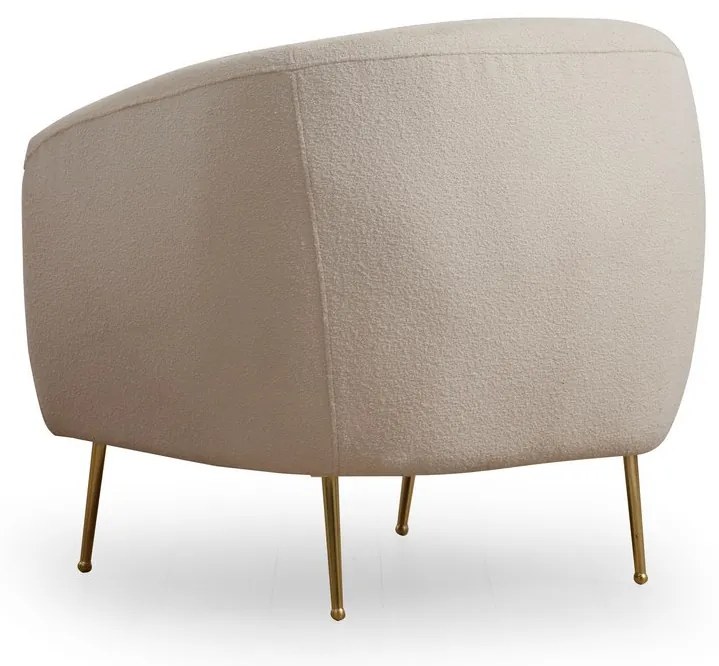 Kalune design Křeslo ESES krémové se zlatými nohami