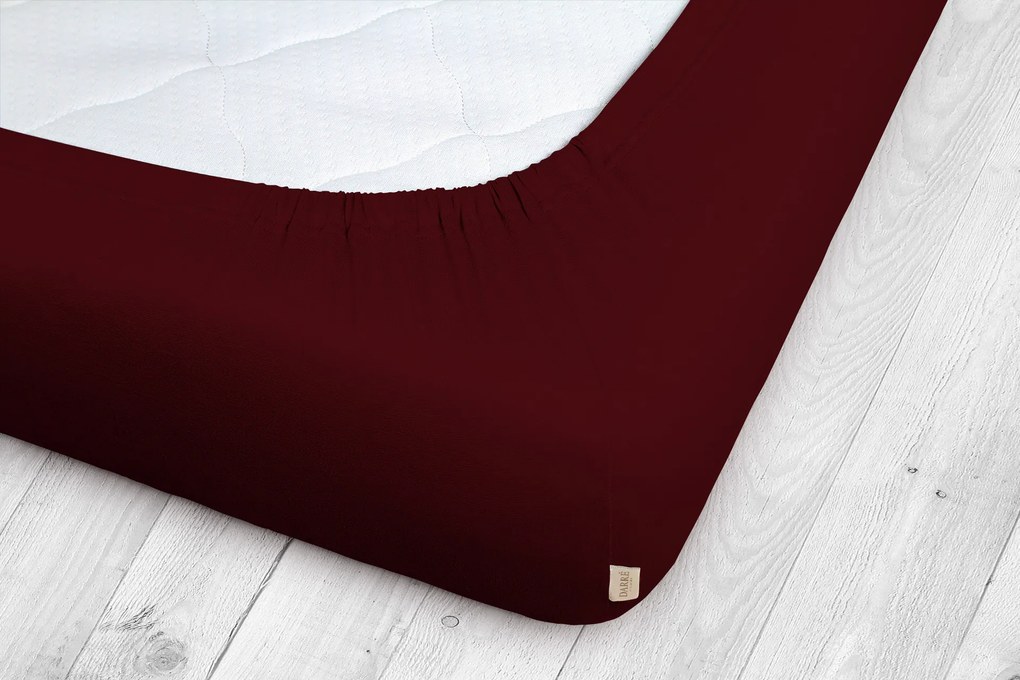 Jersey prostěradlo vínové na výšku matrace do 20 cm Velikost: 90 x 200