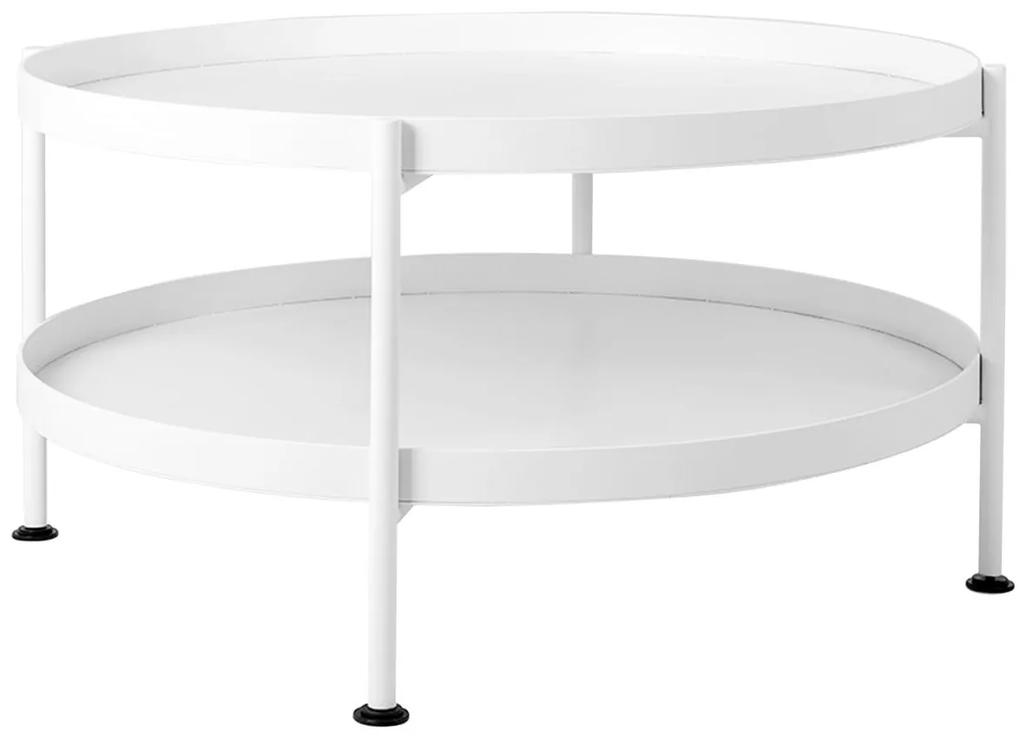 OnaDnes -20% Nordic Design Bílý kovový konferenční stolek Nollan 80 cm s policí