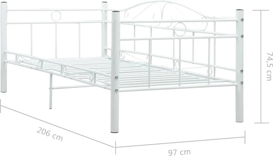 Rám denní postele bílý kov 90 x 200 cm 286136