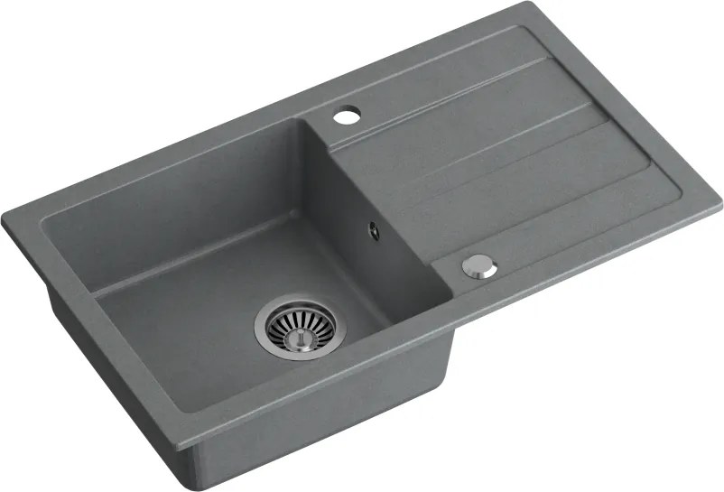 Šedý kuchyňský granitový dřez QUADRON TOM 111