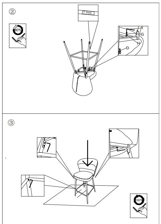 Mauro Ferretti Barové židle Losanna Verde SET 2 ks 44X59X108 cm