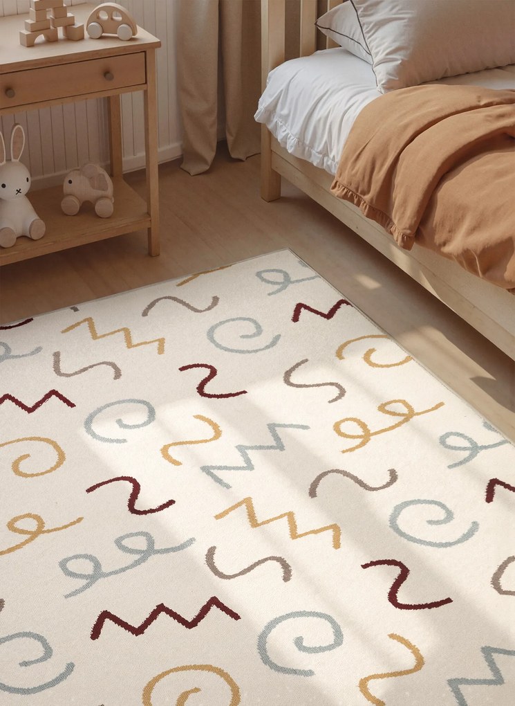 Hanse Home, Dětský koberec Adventures 106422 Cream Multicolor, 160x235, vícebarevná, dětský pokoj