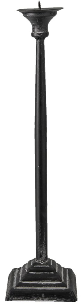 Kovový černý svícen s patinou Tilly - Ø 10*31 cm