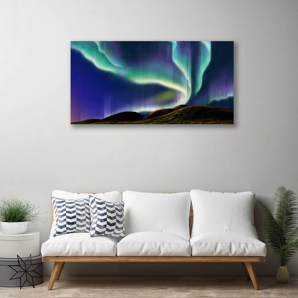 Obraz na plátně Polární Záře Krajina 120x60 cm
