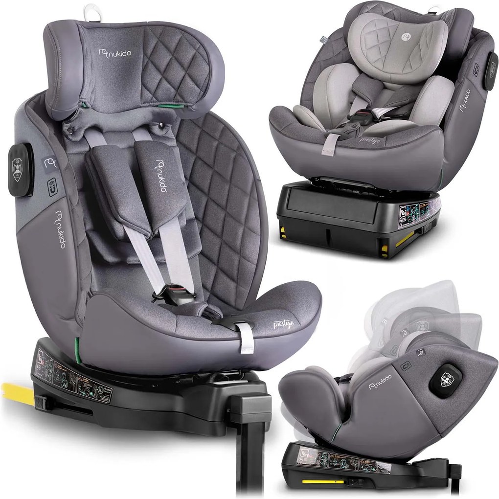 Autosedačka ISOFIX, 0-36kg, šedá | Nukido Prestige